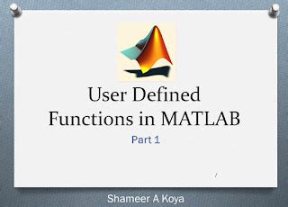 Electrical Engineering Tutorial User Defined Functions In MATLAB Part
