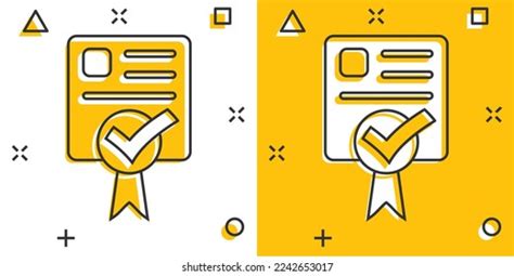 인증서 아이콘을 만화 스타일로 승인합니다 흰색 스톡 벡터로열티 프리 2242653017 Shutterstock