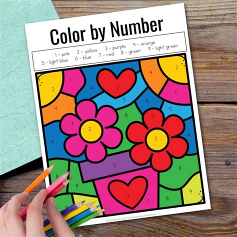 Color By Number Flower Fun And Relaxing Art Activity