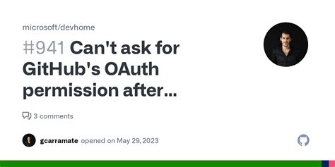 Cant Ask For Githubs Oauth Permission After Revoking Access · Issue