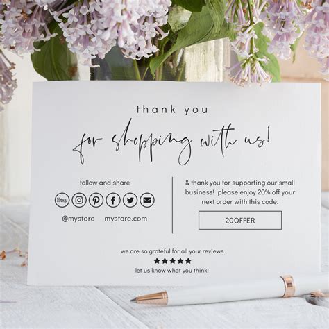 Thank You Card Template Business