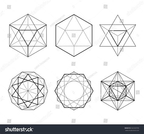 Hexagonal Shapes Set Crystal Forms Winter Stock Vector Royalty Free 362920709 Shutterstock