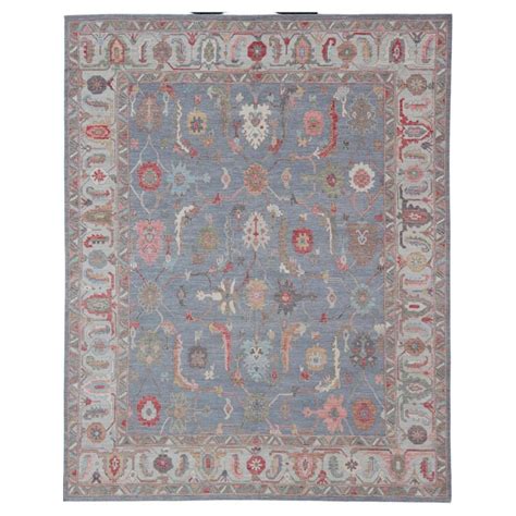 Large Afghan Oushak Design With All Over Multi Colored Floral Design In