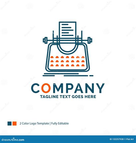 Article Blog Story Typewriter Writer Logo Design Blue And O Stock Vector Illustration Of