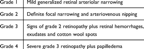 Keith Wagener Classification Of Hypertensive Retinopathy