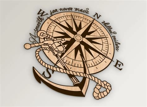 Nautical Compass Rose Anchor Svg Vector Files Vector911