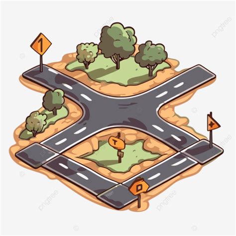 나무 만화와 사거리 교차로의 교차로 클립 아트 아이소메트릭 그림 벡터 교차로 클립 아트 만화 Png 일러스트 및 벡터 에 대한 무료 다운로드 Pngtree