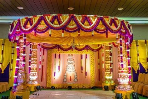 Traditional Mandap Wedding Backdrop Decorations Floral Wedding