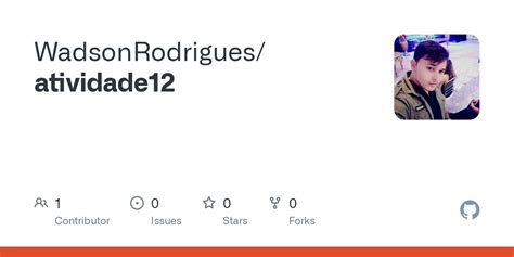 Github Wadsonrodrigues Atividade