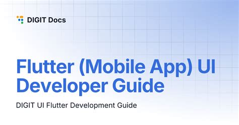 Flutter Mobile App Ui Developer Guide Digit Docs