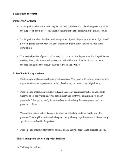 Public Policy Objectives Public Policy Objectives Public Policy