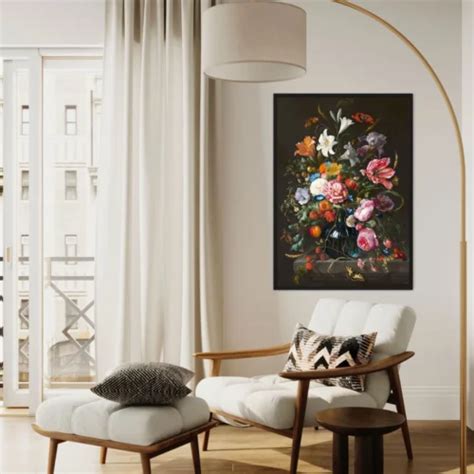 Tableau Bouquet De Fleurs Ancien Off Pure