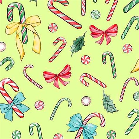 Candy Canes In Light Lime From The Holiday Party Collection By ©micki Williams For Ink And Arrow
