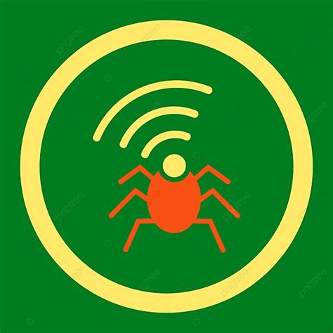 Ikon Bug Radio Bulat Dengan Warna Oranye Dan Kuning Datar Foto Latar