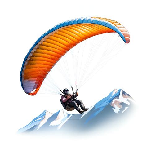 Premium Photo A Person Parachuting On A Mountain