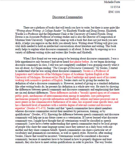Discourse Communities Portfolio Discourse Communities Portfolio