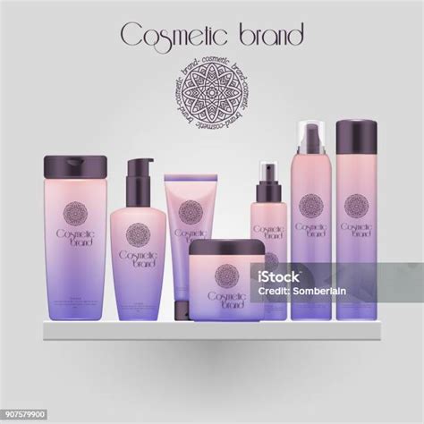 현실적인 그라데이션 색상 화장품 병의 집합입니다 3 차원 이랑 병 흰색 배경에 고립입니다 화장품 패키지입니다 개체 그룹에 대한 스톡 벡터 아트 및 기타 이미지 Istock