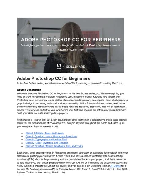 Photoshop Cc For Beginners Pdf