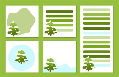 Premium Vector Pine Tree Memo Template Collection