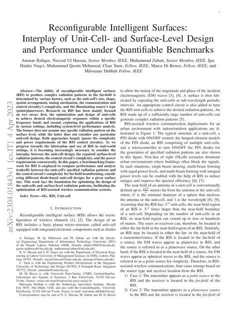 Reconfigurable Intelligent Surfaces Interplay Of Unit Cell And