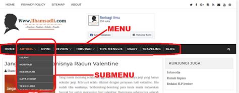 Alternatif Mudah Membuat Menu Dan Sub Menu Blog Ilhamsadli Com