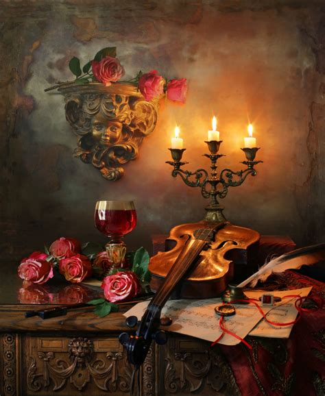 Натюрморт со скрипкой и свечами. Фотограф Морозов Андрей | Still life ...