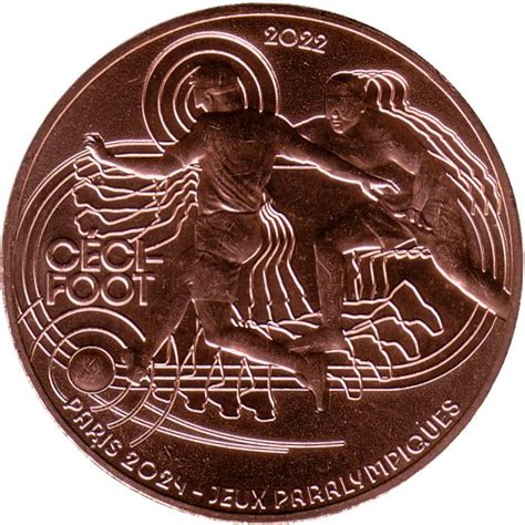 Монета 1 4 евро 2022 год Франция Xvii летние Паралимпийские игры