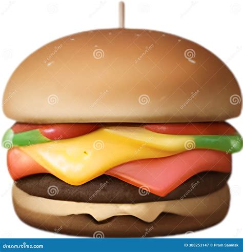 Hamburger Icon Cute Colorful Hamberger Icon Ai Generated Stock Image