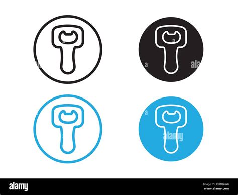 Bottle Opener Icon Vector Line Logo Mark Or Symbol Set Collection Outline Style Stock Vector