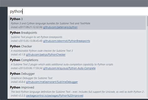 sublime text3安装python插件 十天学会python