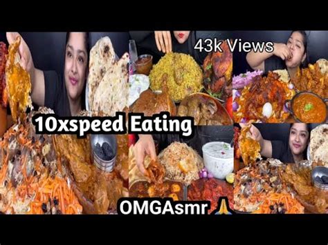 10xspeed Asmr Eating Compilation Video | Maddy Eats Kabuli pulao,Dam Tandoori Chicken | indian ...