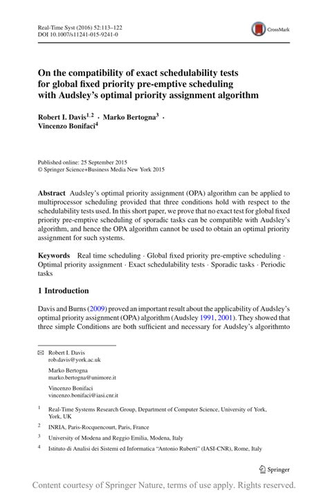 On The Compatibility Of Exact Schedulability Tests For Global Fixed