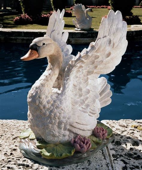 Swan Statue For Garden At Patricia Furman Blog