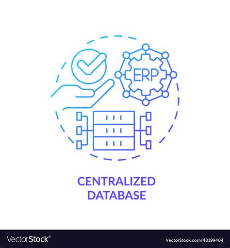 2d Gradient Centralized Database Line Icon Concept