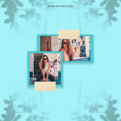 Premium Psd Modern Minimalist Shadow Overlay Photo Frame Polaroid Mockup Premium Psd