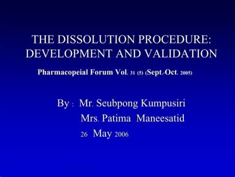 THE DISSOLUTION PROCEDURE DEVELOPMENT AND