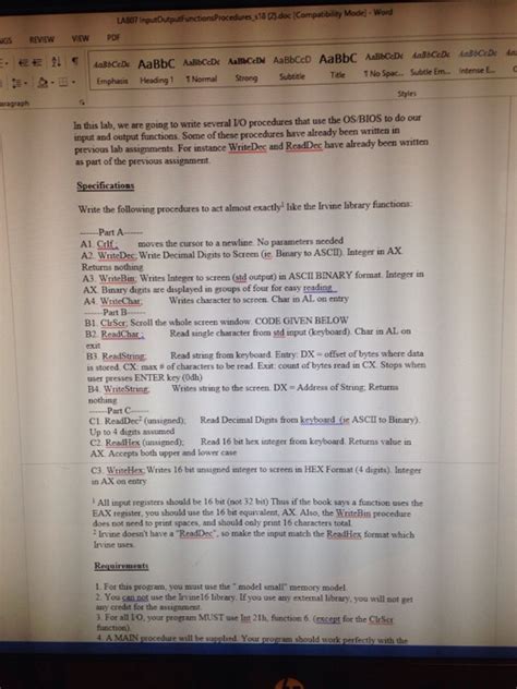 Assembly Language Program Is Incomplete Need