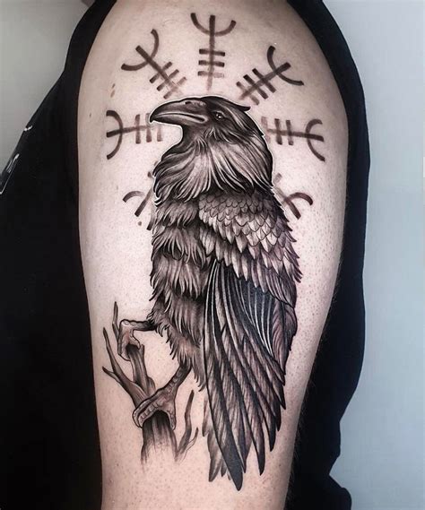 Nordic Crow Arm Tattoo Acchiappasogni Tatuaggi Per Le Braccia Body Art