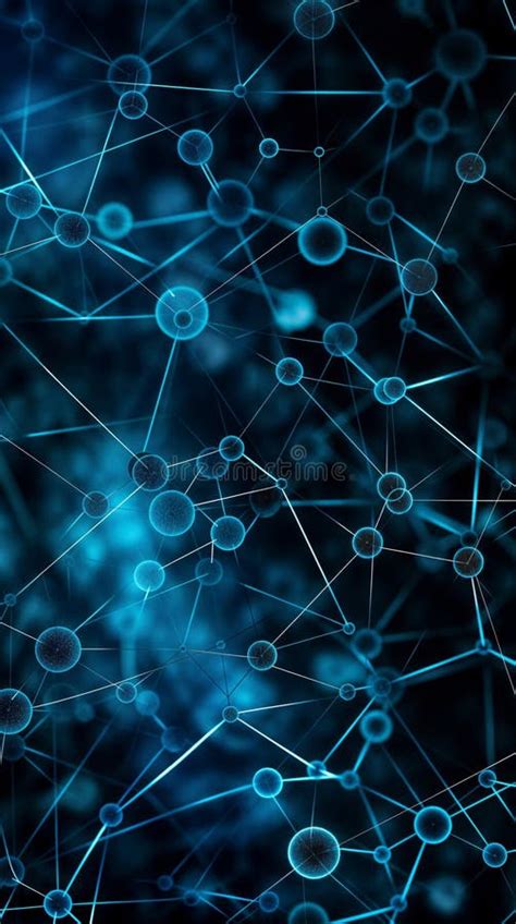 Blue Nodes Lines Interconnected Abstract Illustration Digital Network