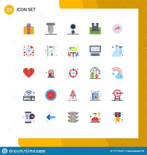 25 Universal Flat Colors Set For Web And Mobile Applications Arrow Payment Chromosome Money