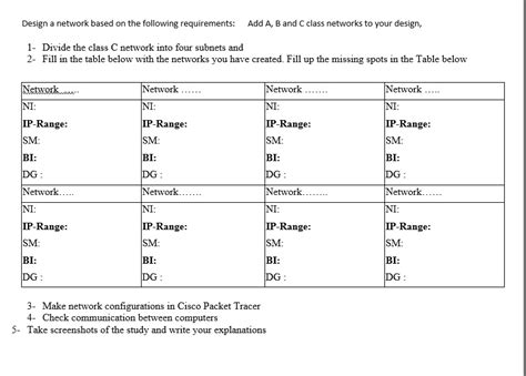 Solved Urgent Computer Networks Subnetting Questions With Cisco Packet Tracer Design A