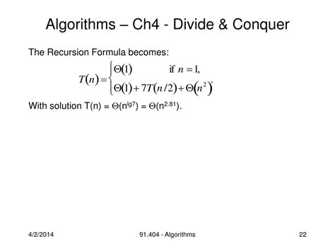 Ppt Algorithms Ch4 Divide And Conquer Powerpoint Presentation Id754917