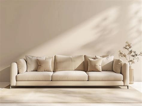 Premium Photo Modern Creamcolored Sofa Adds Elegance To The Room
