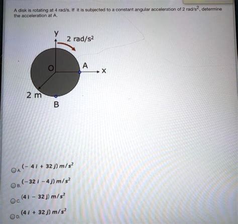 solved a disk is rotating at 4 rad s if it is subjected to a constant