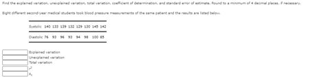Solved Find The Explained Variation Unexplained Variation