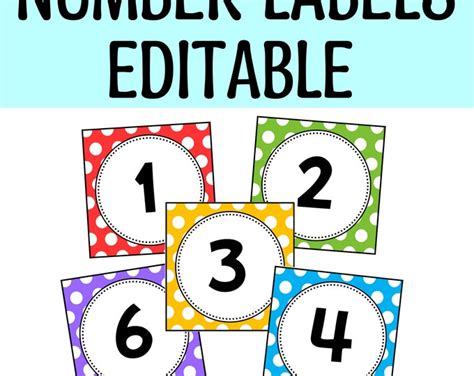 Printable Classroom Number Labels Calendar Numbers Bright Chevron