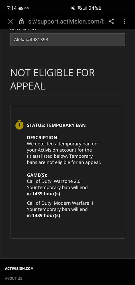 60 Day Console Temp Ban R Activision
