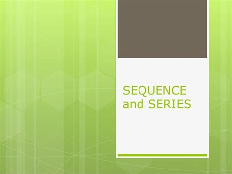 Sequence And Series