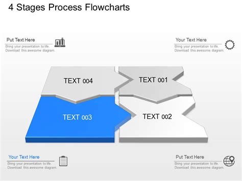Four Staged Text Boxes With Process Icons Powerpoint Template Slide PowerPoint Slide