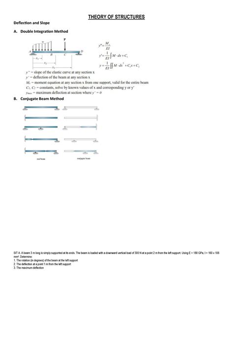 2 Civil Engineering Lecture Notes Theory Of Structures Deflection